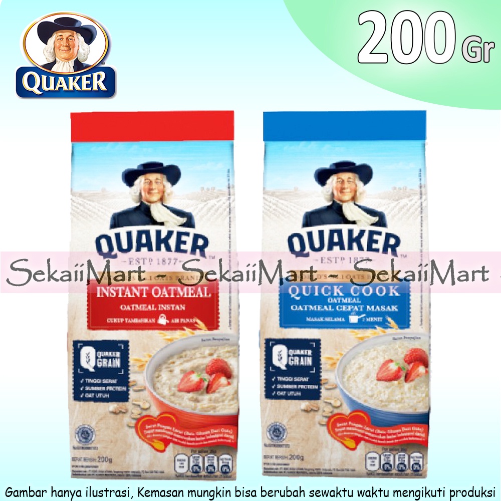 Jual QUAKER OATS Instant / Quick Cook OatMeal - Oat Sarapan Kemasan ...