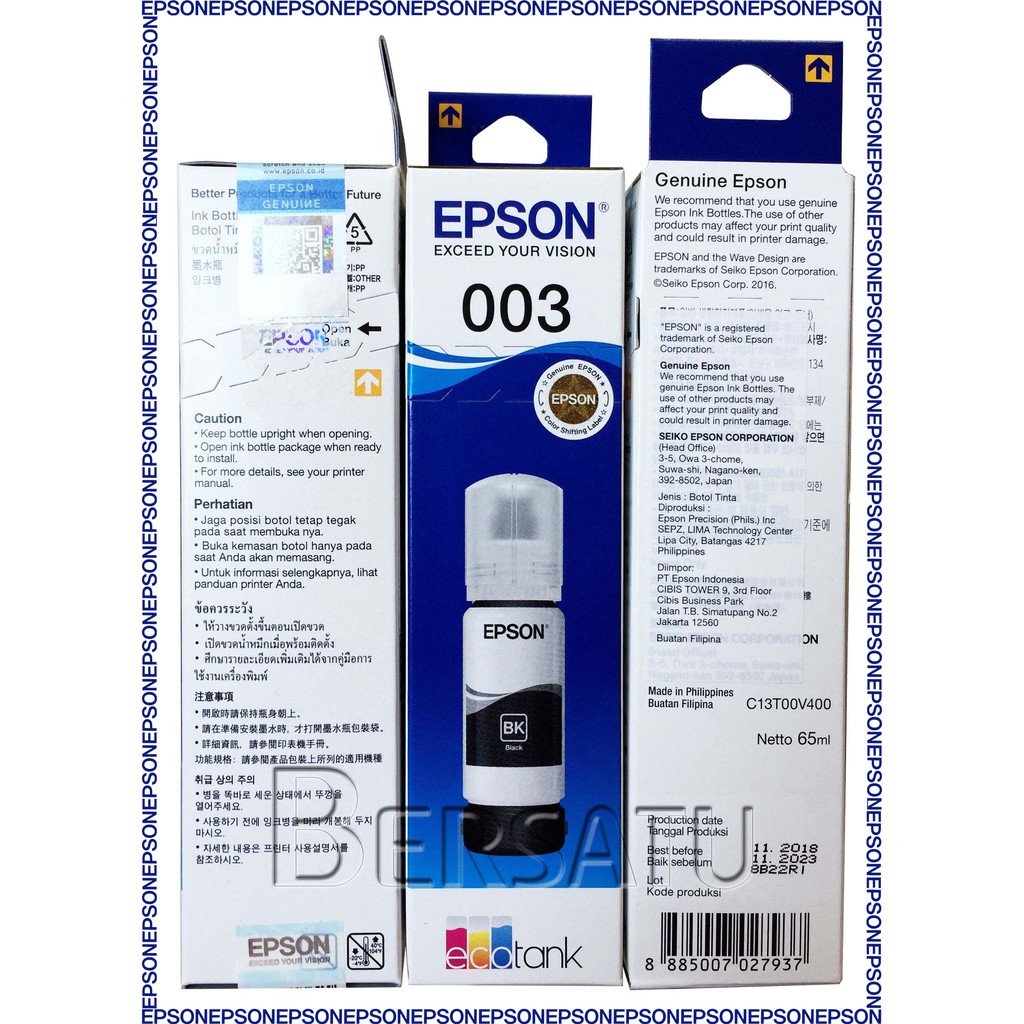 Jual Epson Tinta/Ink Printer 003 L 1110 1210 1250 1256 3100 3101 3110 ...