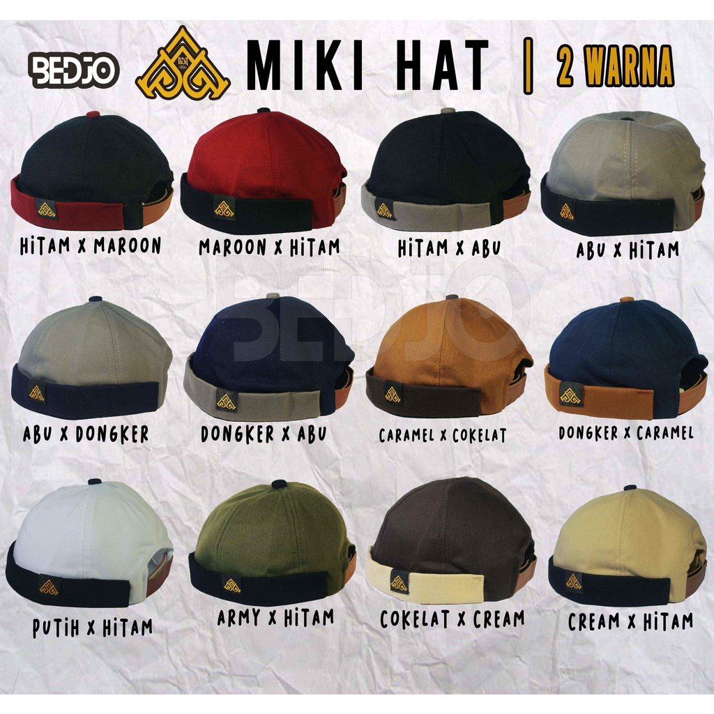 Jual TOPI PECI MIKI HAT LIST ( DUA WARNA )/peci uas/topi hijrah/topi ...