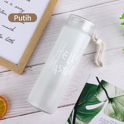 Jual Botol Minum Kaca Glass Hello Master 450ML Botol Minum Kaca Korea ...