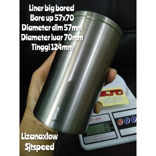 Jual liner boring 57x70 tinggi 124 big bored bore up tebal | Shopee ...