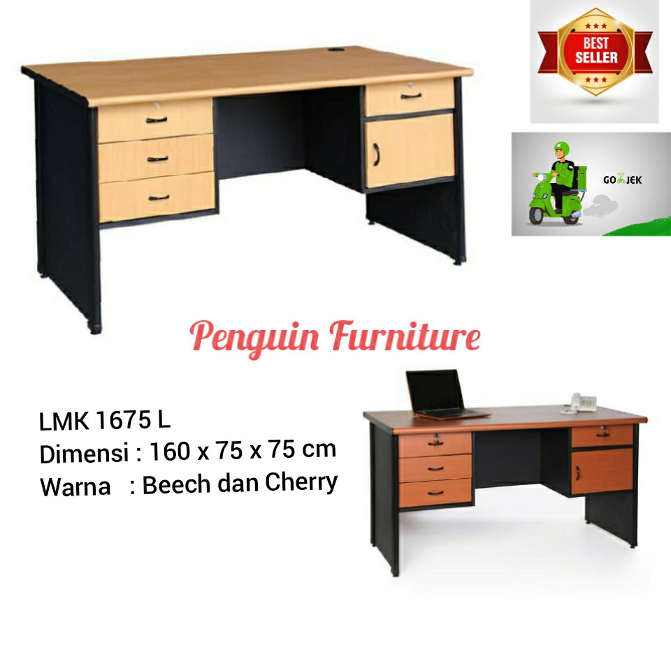 Jual Meja Kantor / Meja Komputer LMK 1675 L1+3(DROP) | Shopee Indonesia