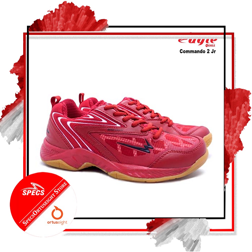 Jual Sepatu Badminton Anak Original Eagle COMMANDO 2 - Merah Putih ...