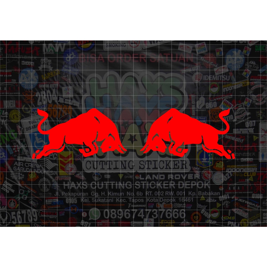 Jual Cutting Sticker Logo Red Bull Sepasang Ukuran 7,5 Cm | Shopee ...