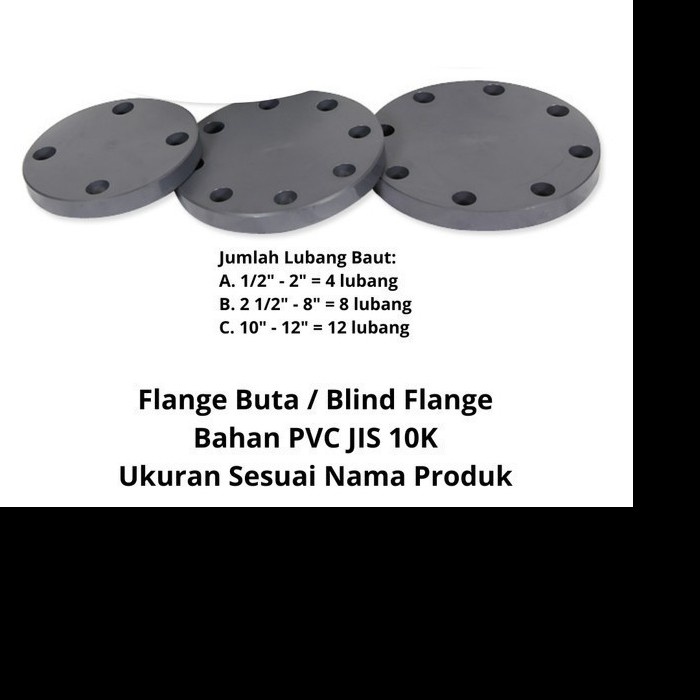 Jual Flange Buta / Blind Flange 12" inch PVC JIS 10K | Shopee Indonesia