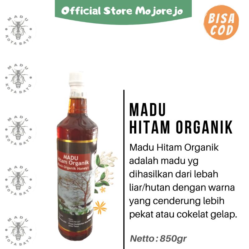Jual Madu Lebah Liar/Hutan Hitam Organik Botol kaca 850gr (Madu Kota ...