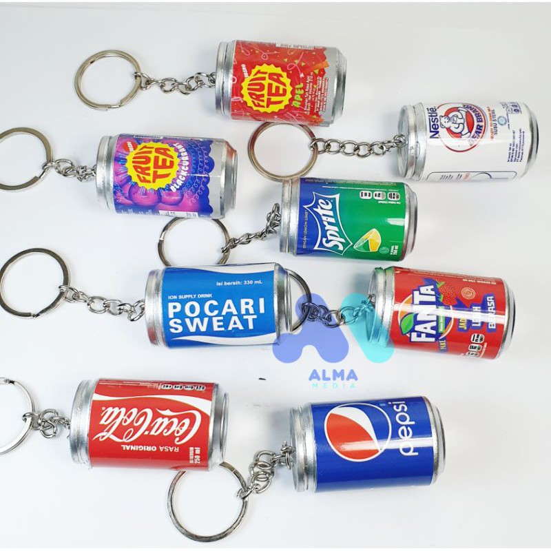 Jual GANTUNGAN KUNCI MINUMAN KALENG COCA COLA PEPSI FANTA POCARI SWEAT ...