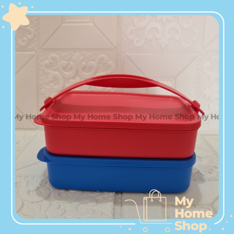 Jual Tupperware Rantang Click To Go Square with Handle (2) | Shopee ...