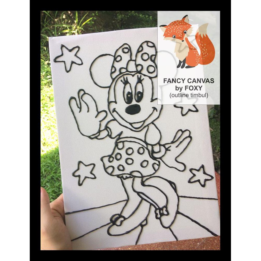 Jual Baru Kanvas Lukis Anak Gambar Minnie Mouse Peralatan Melukis Murah ...