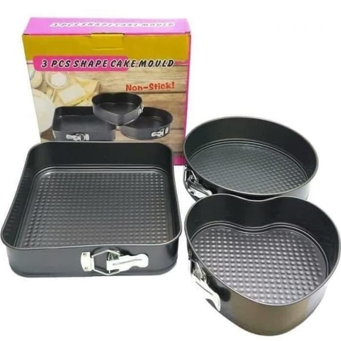 Jual 3in1 Loyang Kue Bongkar Non-Stick Cetakan Kue Loyang Anti Lengket ...