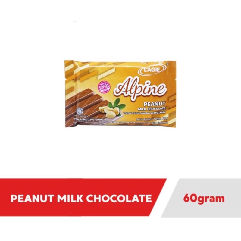 Jual Lagie Alpine Peanut Milk Chocolate Cokelat Kacang Tanah 60gr ...