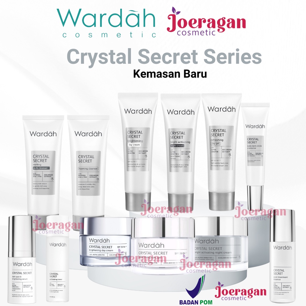 Jual WARDAH CRYSTAL SECRET Day Cream Night Cream Facial Wash Serum ...