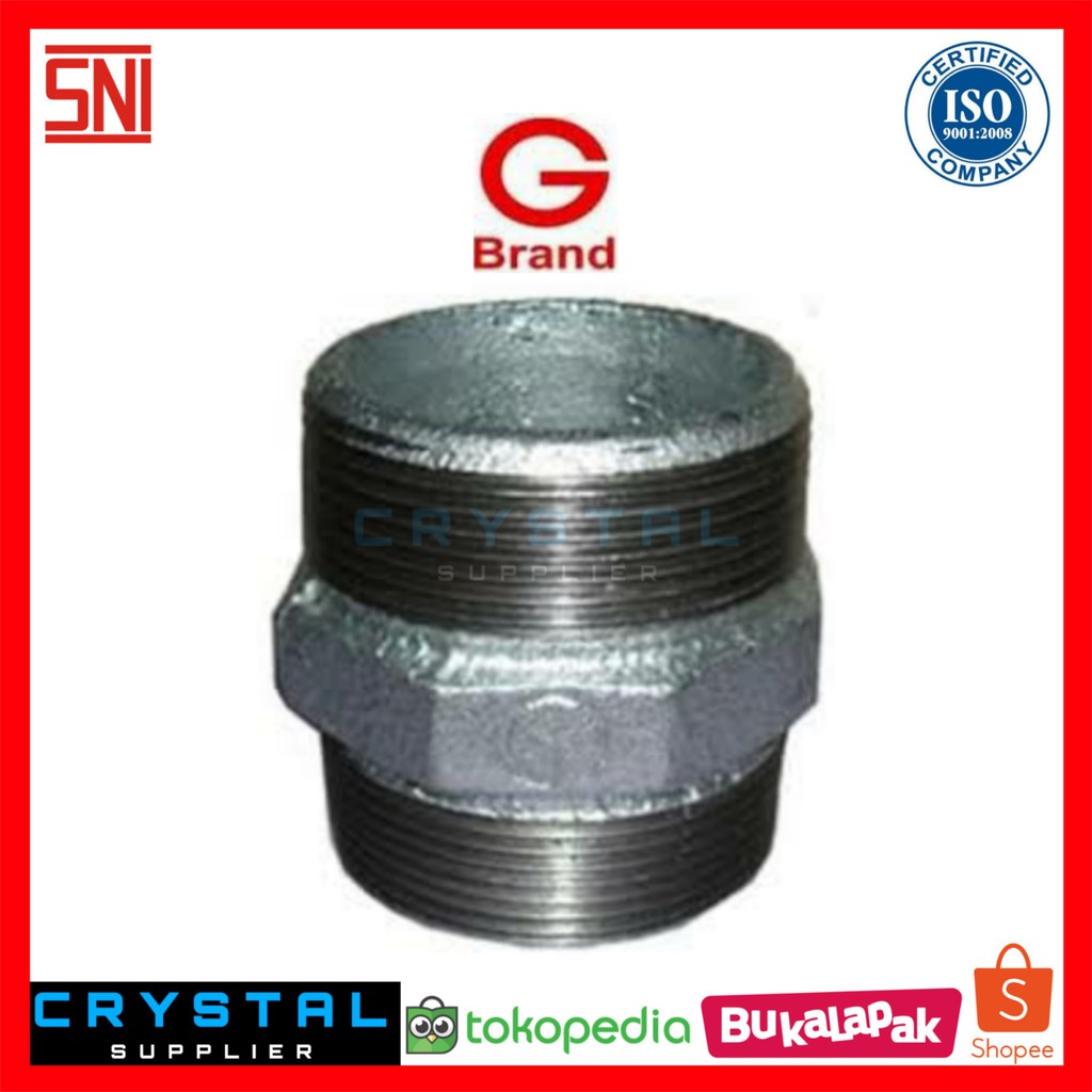 Jual DOUBLE NIPPLE GALVANIS BESI 1 1/2" G BRAND DRAT BSPT DOBEL NIPEL NEPEL | Shopee Indonesia