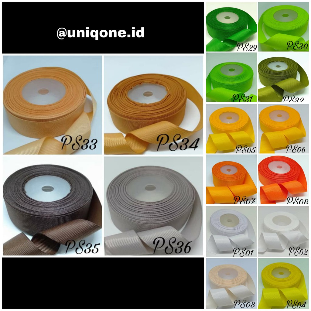 Jual Pita Grosgrain 3/4 Inch (2 cm) / Grosgrain Ribbon / Pita Salur 3/4 ...