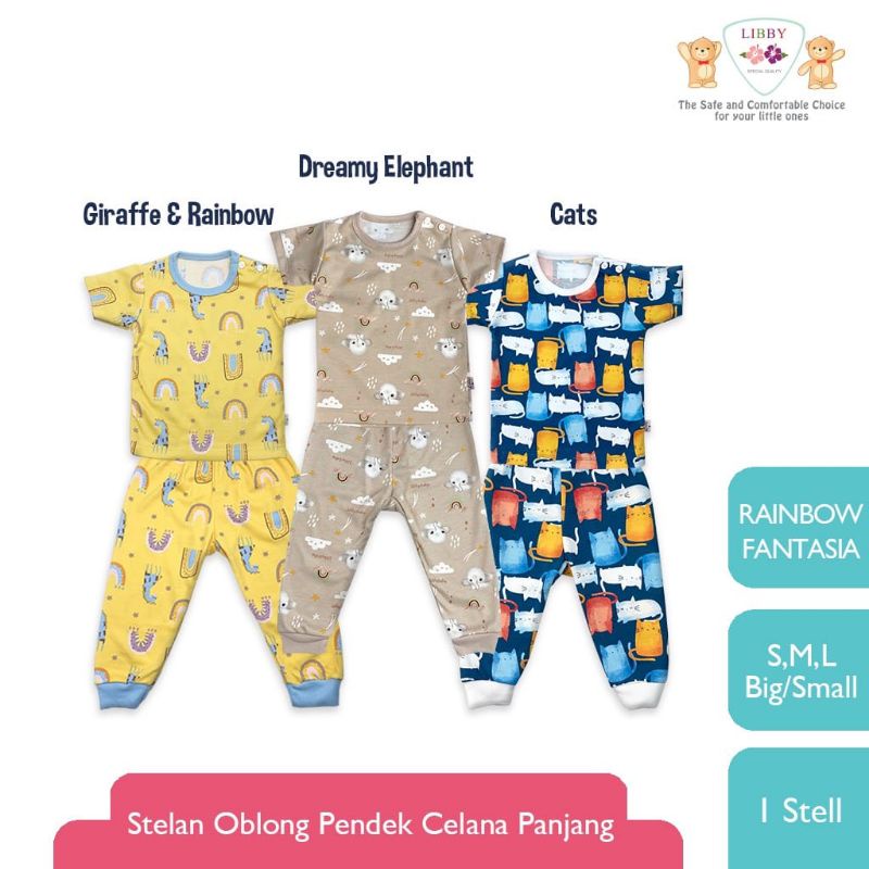 Jual Libby Rainbow Fantasia - Stelan Oblong Pendek Celana Panjang (1 stel) | Shopee Indonesia