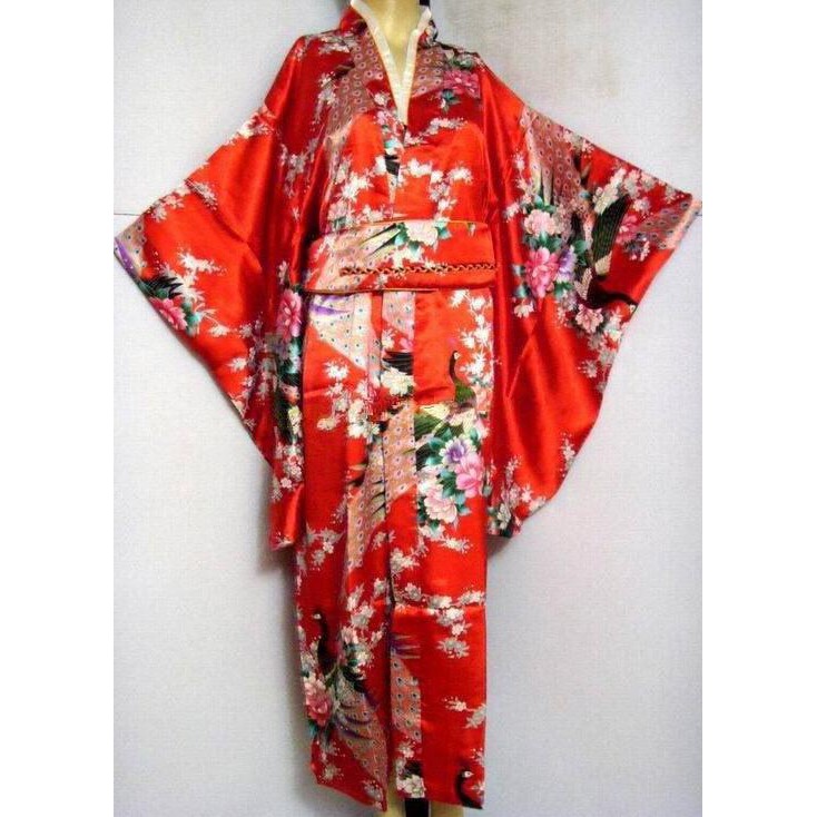 Jual Yukata Kimono jepang modern cantik dari satin - Merah | Shopee ...