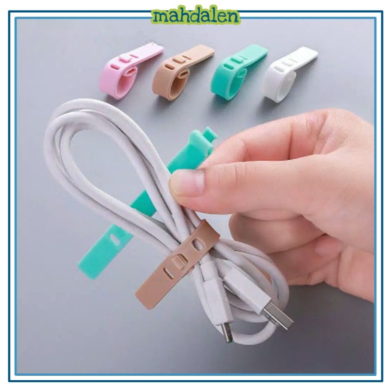 Jual {D3} PENGIKAT KABEL CHARGER SILICON KABEL ORGANIZER CABLE CLIP ...