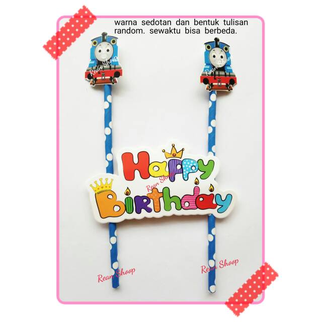 Jual topper toper hiasan kue cup cake happy birthday ulang tahun ultah ...