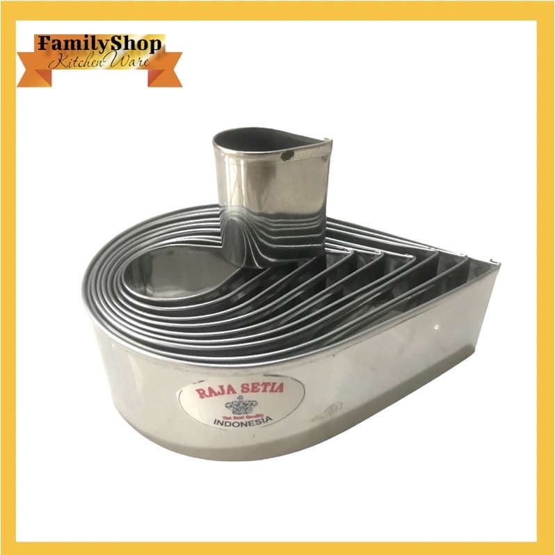 Jual Cookies Cutter Kue 10 ukuran Motif Bulat Love Persegi Bunga Tetes ...