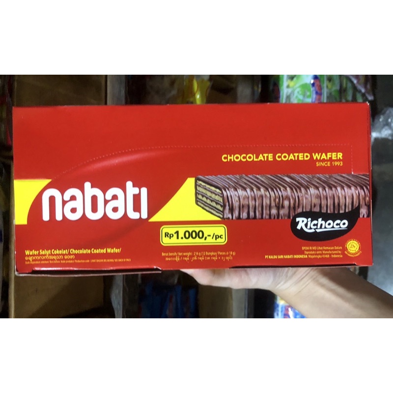 Jual Nabati Wafer Coated BOX - Netto 12 bks x 18 gr | Shopee Indonesia