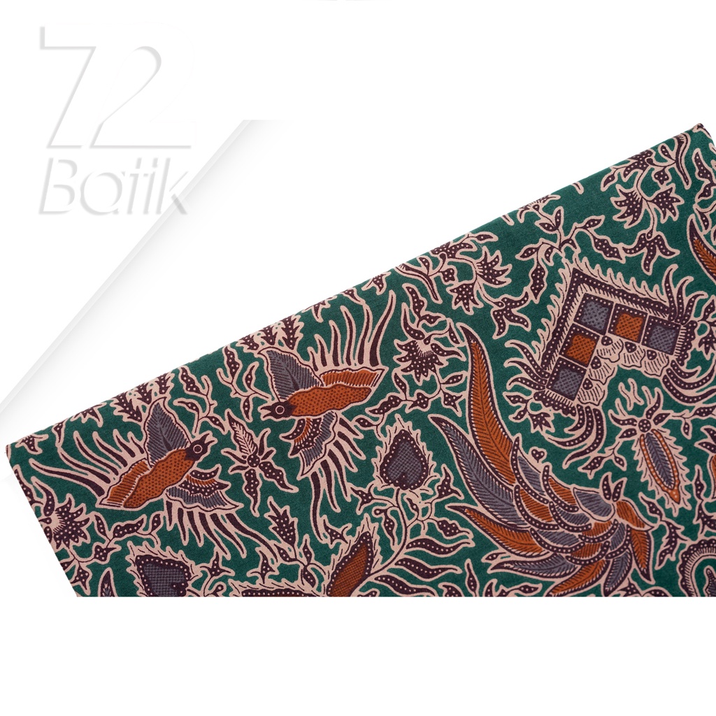 Jual BAHAN BATIK PREMIUM Katun Motif Sayap Warna Hijau 722131 Cap 72 ...