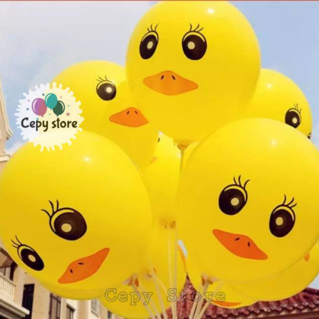 Jual Balon Latex Motif Bebek / Balon Karet Motif Bebek Perpack isi 100 ...