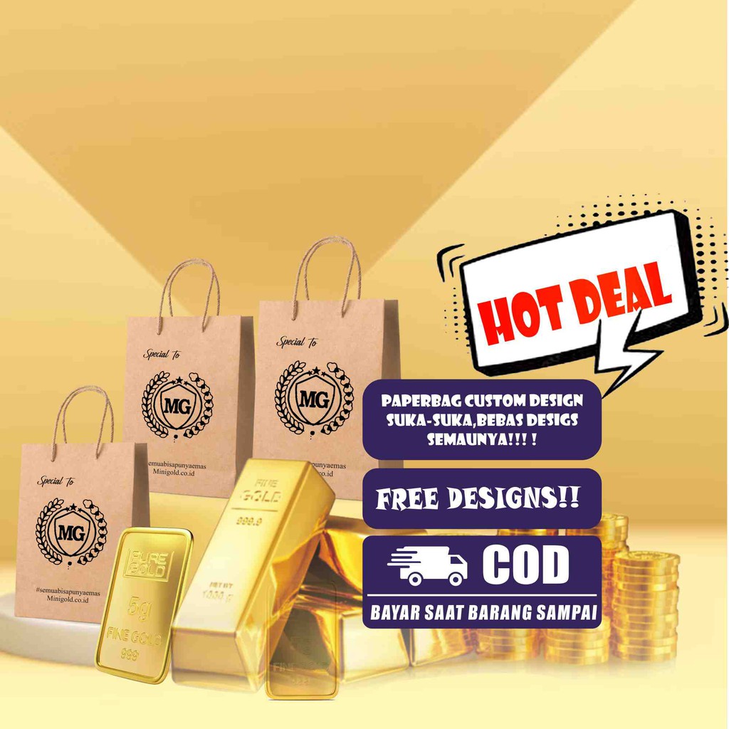 Jual Emas Antam logam Mulia Packaging Paperbag Tas Kertas custom Design ...