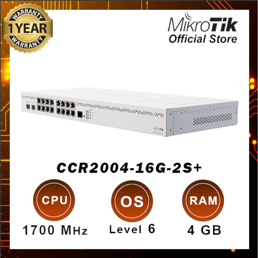 Jual MikroTik CCR2004-16G-2S+ Cloud Core Router CCR 2004 16G 2S+ | Shopee Indonesia