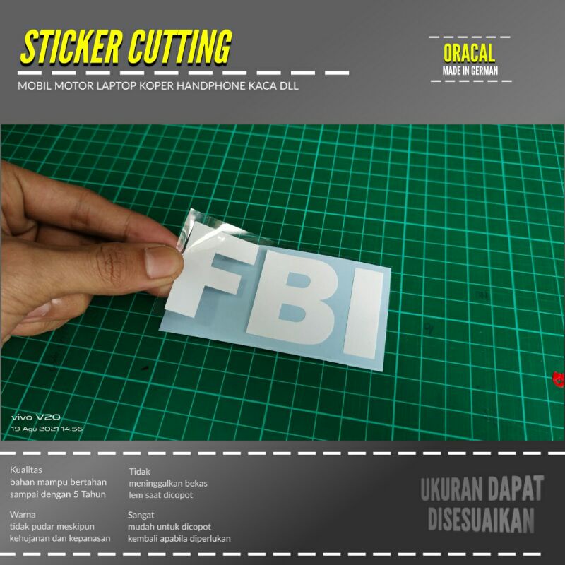 Jual STIKER FBI STICKER CUTTING TRANSPARAN BAHAN ORACAL | Shopee Indonesia