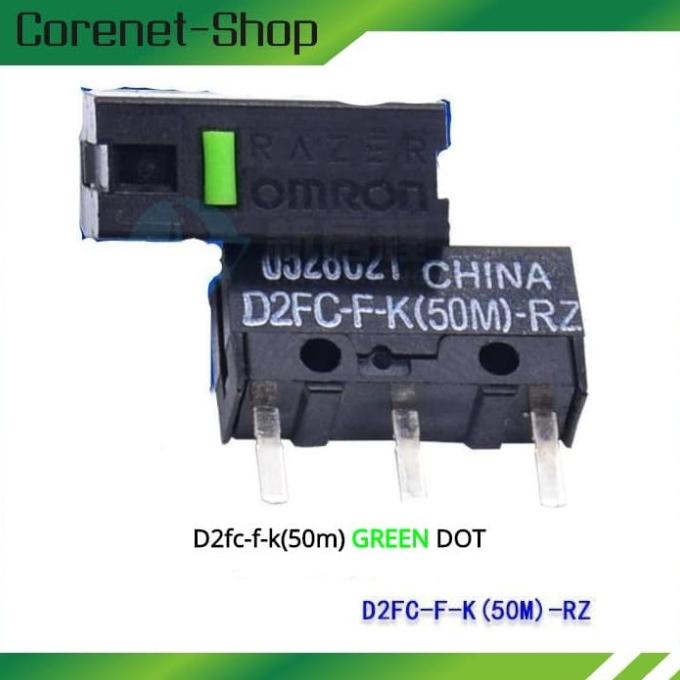 Jual Omron D2Fc-F-K 50M Blue Green Dot Microswitch | Star !!! | Shopee Indonesia