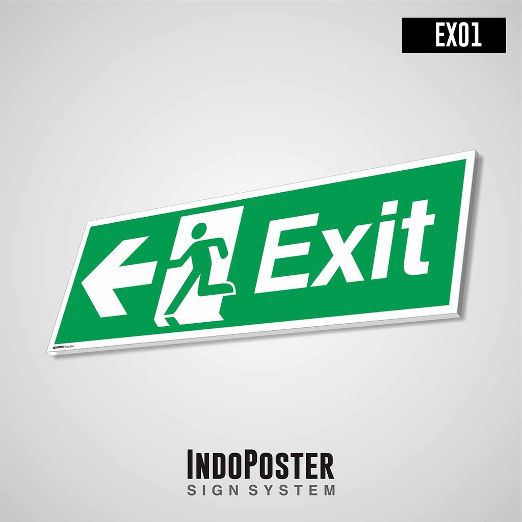 Jual Safety Sign Emergency Rambu K3 PVC Arah Exit Keluar | Shopee Indonesia