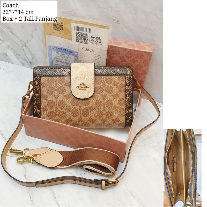 Jual FREE BOX Sling bag coach kombinasi snake | Shopee Indonesia