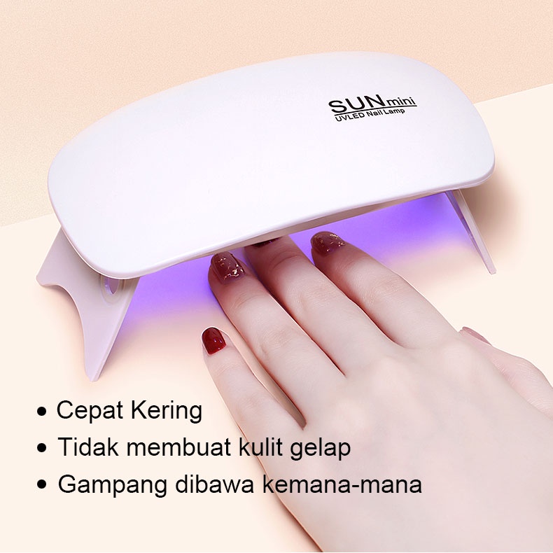 Jual Alat Pengering Kutek Kuku UV LED SUNMINI Portable Nail Dryer Lampu UV LED Mini 6W Manicure ...