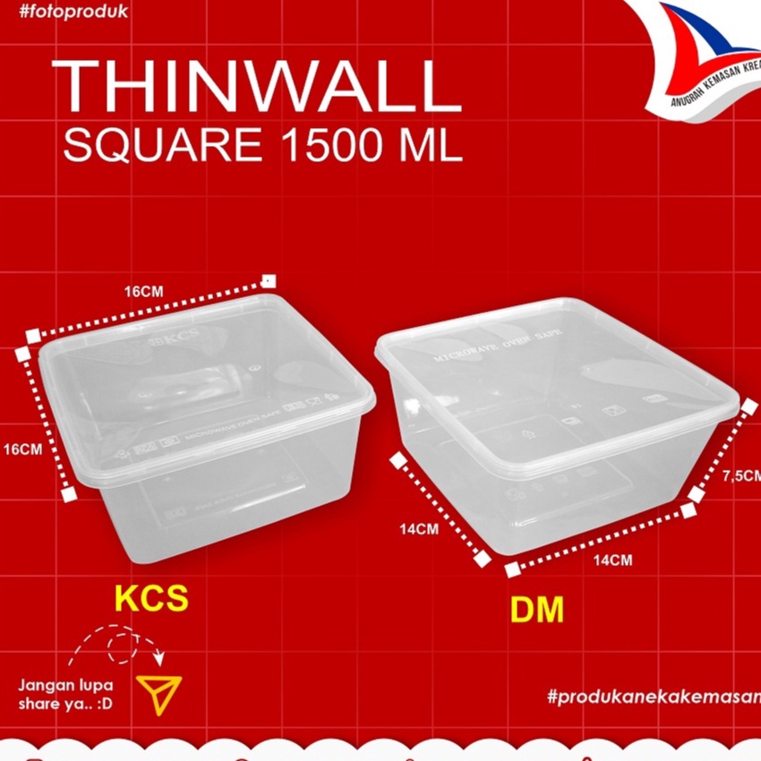 Jual THINWALL KCS SQUARE 1500 ML (25 PCS) | Shopee Indonesia Jual THINWALL KCS SQUARE 1500 ML (25 PCS) | Shopee Indonesia