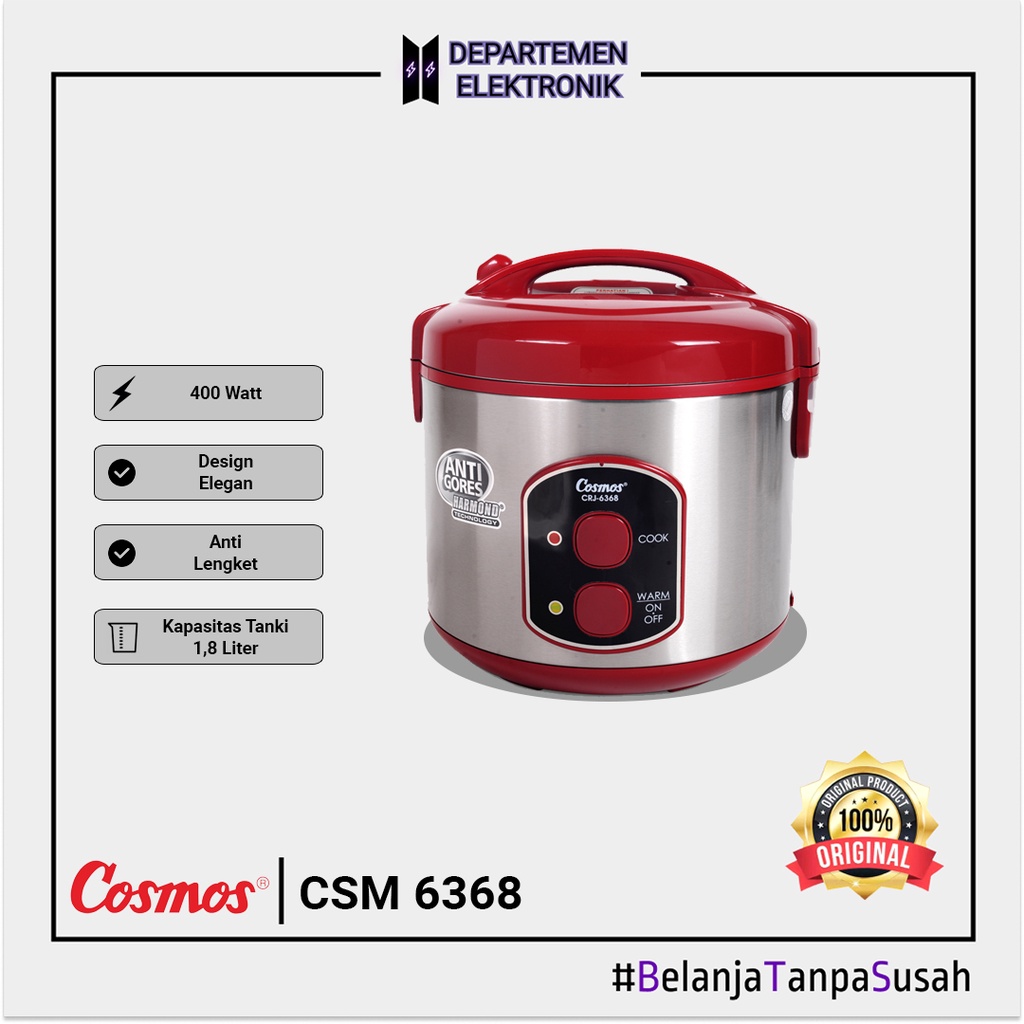 Jual Rice Cooker Cosmos Harmond – Rice Cooker 2 L CRJ 6368 MURAH BANGET ...