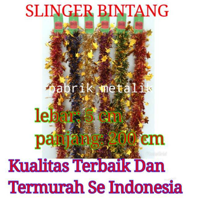 Jual Slinger Bintang Besar / Tinsel Bintang / Slinger Bintang emas ...