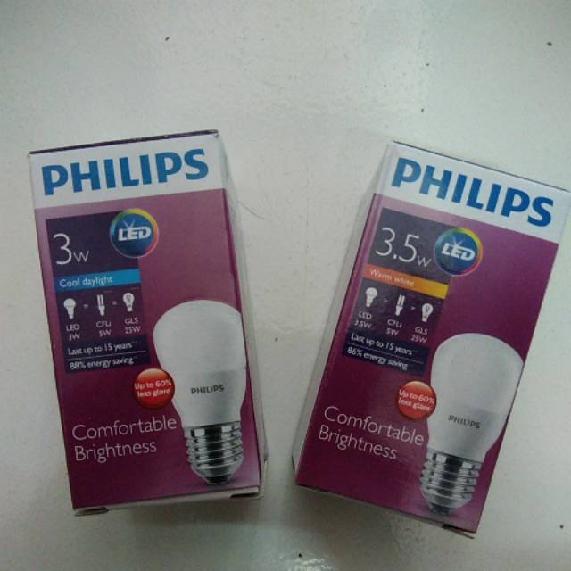 Jual Philips LED 3 watt dan 4watt nyala Putih dan Warm White | Shopee ...