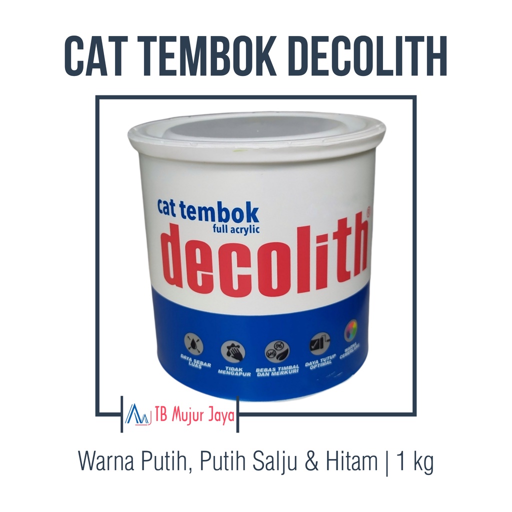 Jual Decolith Cat Tembok 1 Kg Putih SWS Hitam & Hijau READY SEMUA WARNA ...