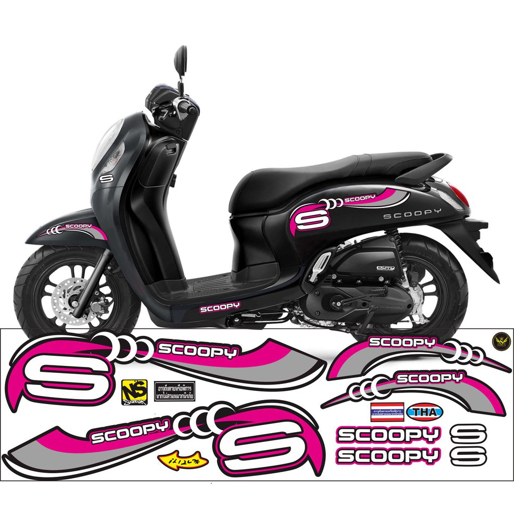 Jual STRIPING STICKER MOTOR NEW DESAIN SCOOPY 2021 VARIASI 02 PINK LIS ...