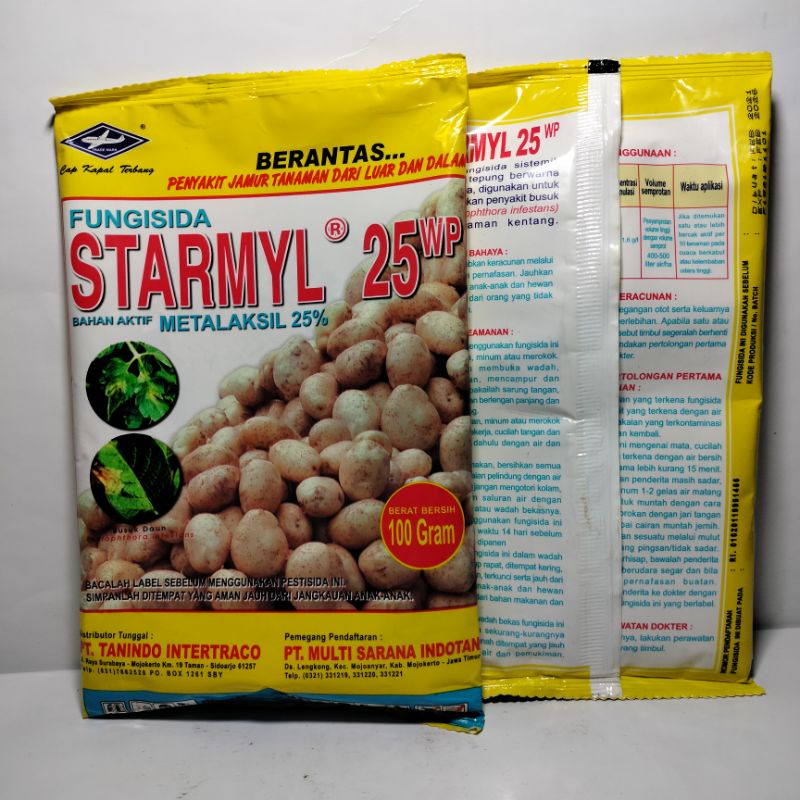Jual Fungisida Sistemik STARMYL 25 WP 100gram Bahan aktif Metalaksil ...