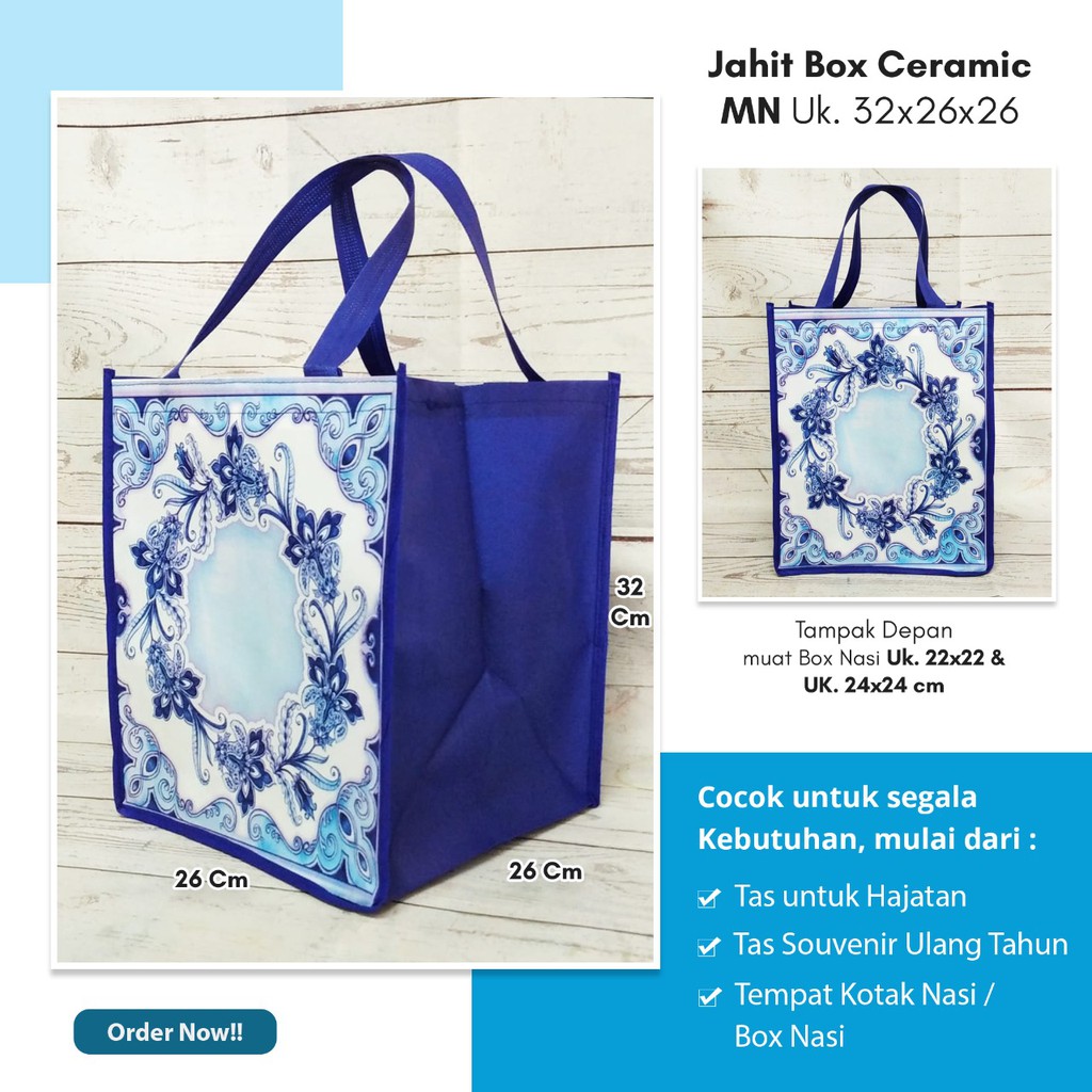 Jual Goodie bag hajatan box nasi 26x26 | kotak tas nasi kotak | tas hajatan kotak nasi spunbond ...