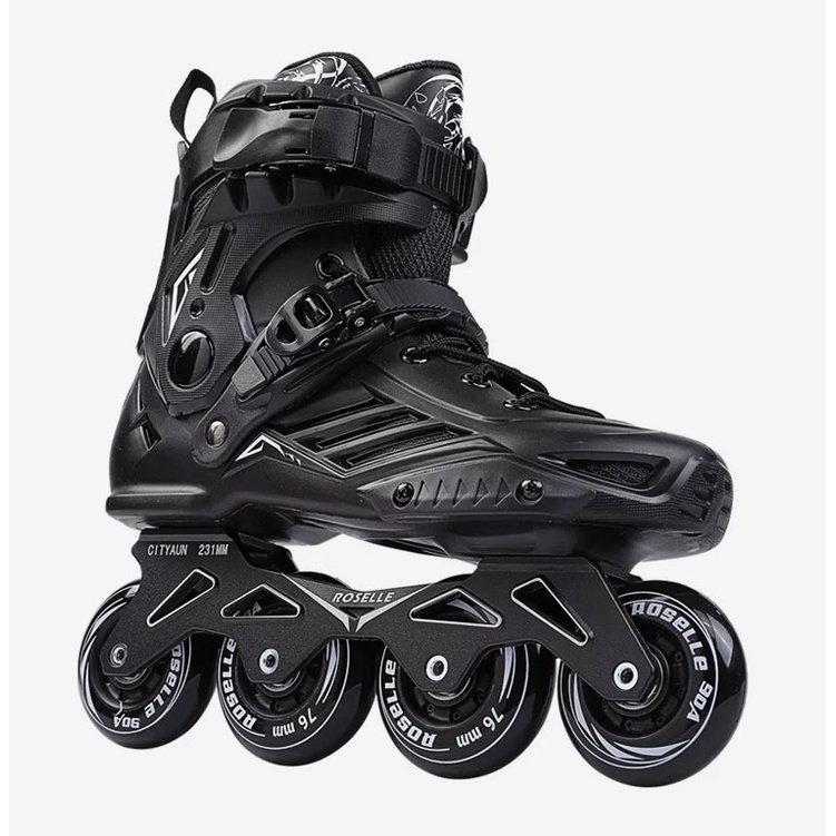 Jual Original FULL BLACK sepatu roda ROSELLE Inline Skate Freestyle ...