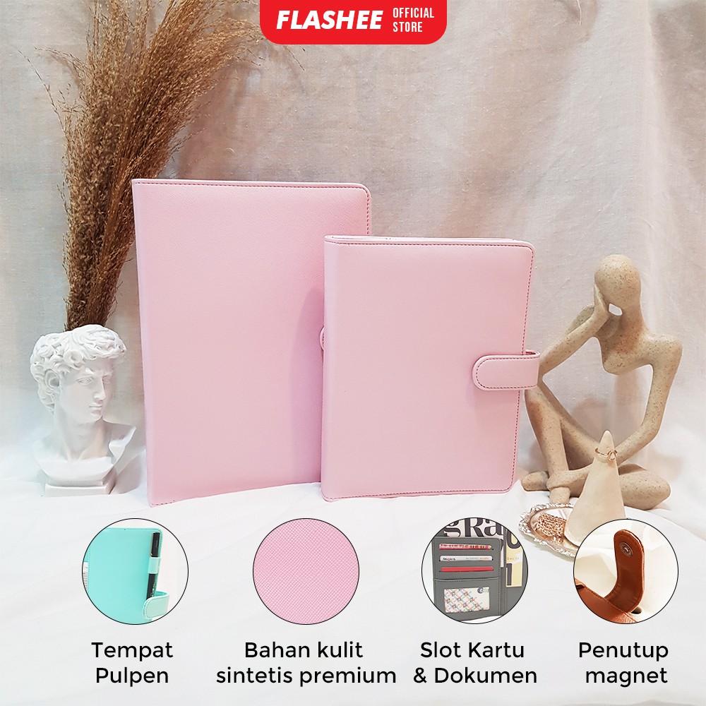Jual Flashee Binder Polos Pink Muda A5 20 Ring B5 26 Ring Agenda Polos ...