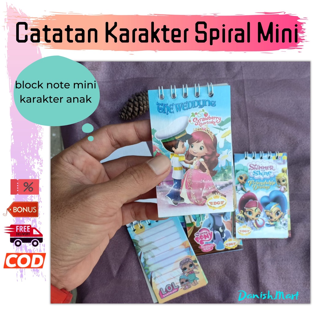 Jual Buku Catatan Kecil Karakter Anak Spiral Mini Blok Note Gambar ...