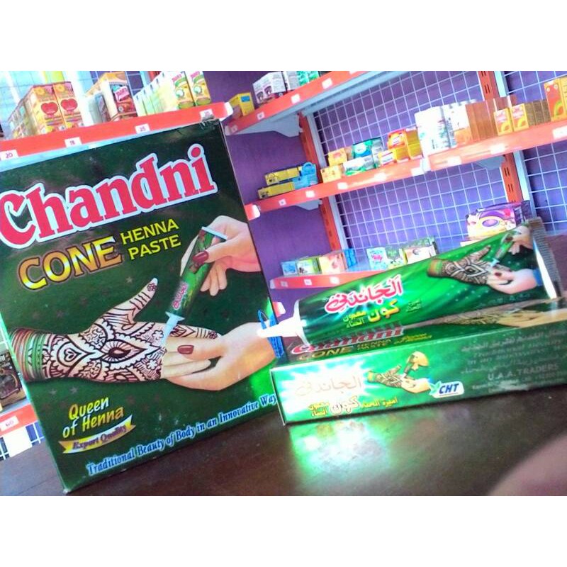 Jual Pacar Henna Hena Chandni Cone Kone Besar Warna Natural Merah Bata ...