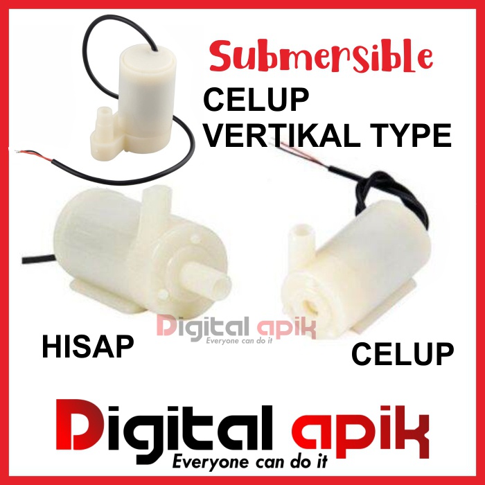 Jual Pompa Air Celup Submersible Aquarium 3V - 5V DC Water Pump Micro ...