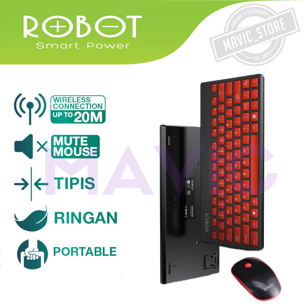 Jual ROBOT KM3000 Wireless Keyboard and Mouse Combo Set Keyboard dan ...