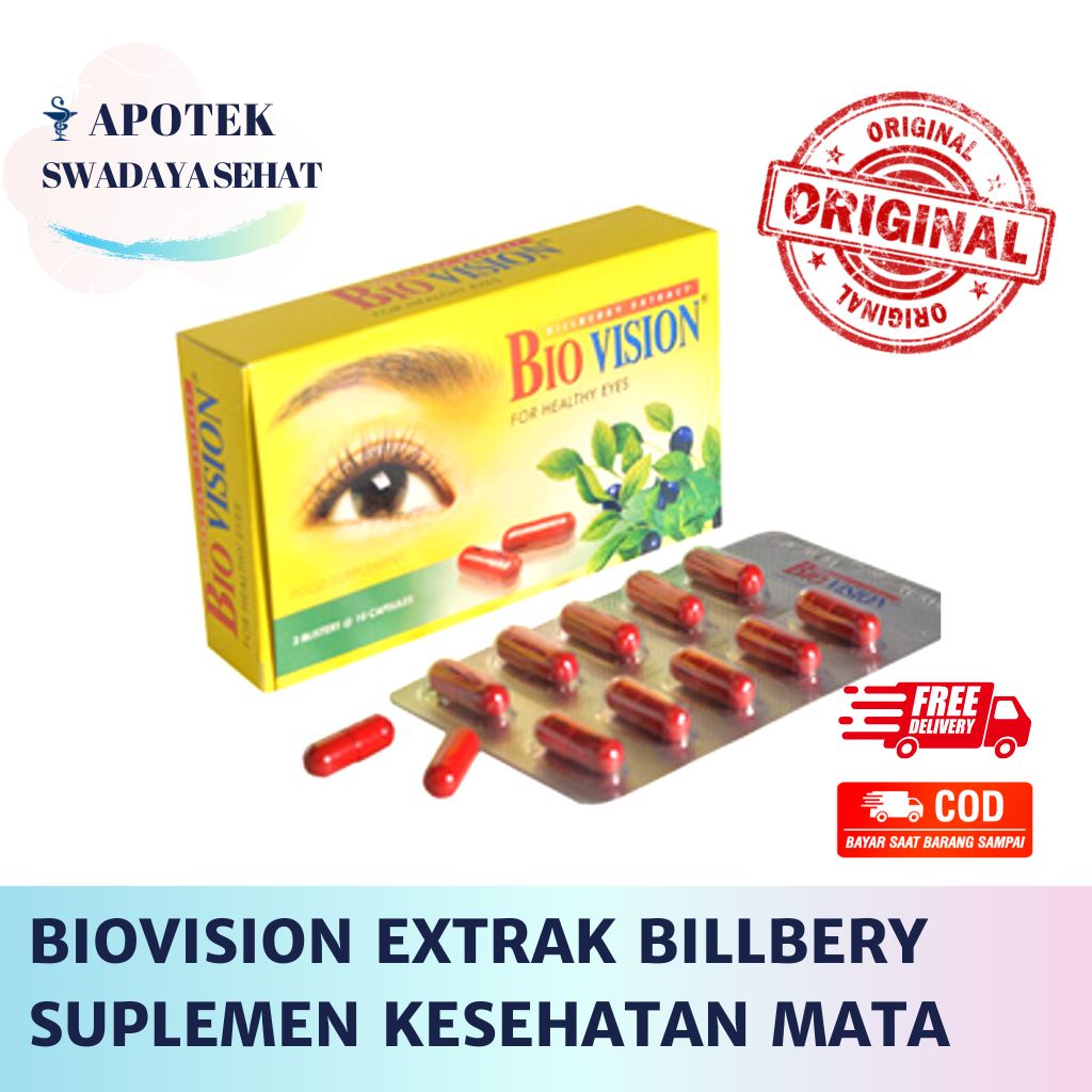 Jual BIOVISION Extrak Billbery Strip - Suplemen Kesehatan Mata Vitamin ...