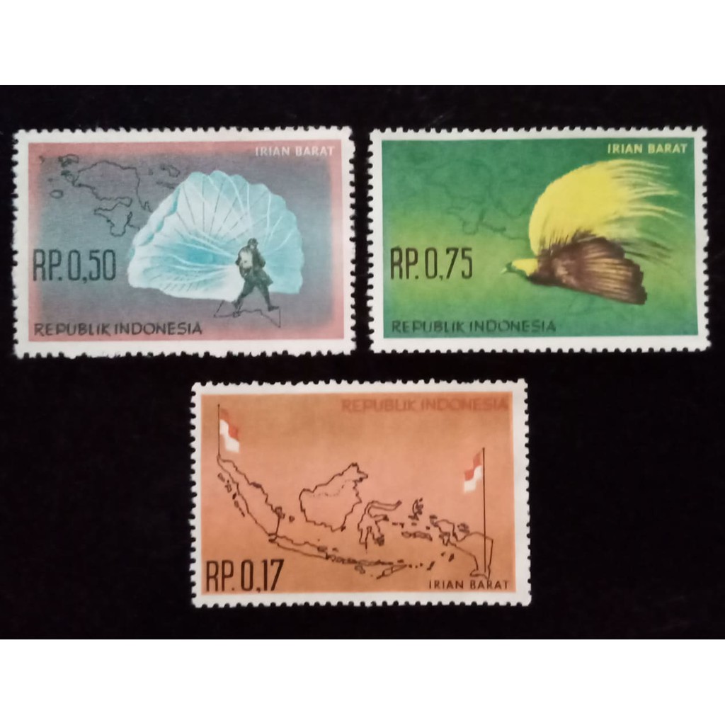 Jual Perangko Indonesia Tahun 1963 Seri Merah Putih Irian Barat Set (3 ...