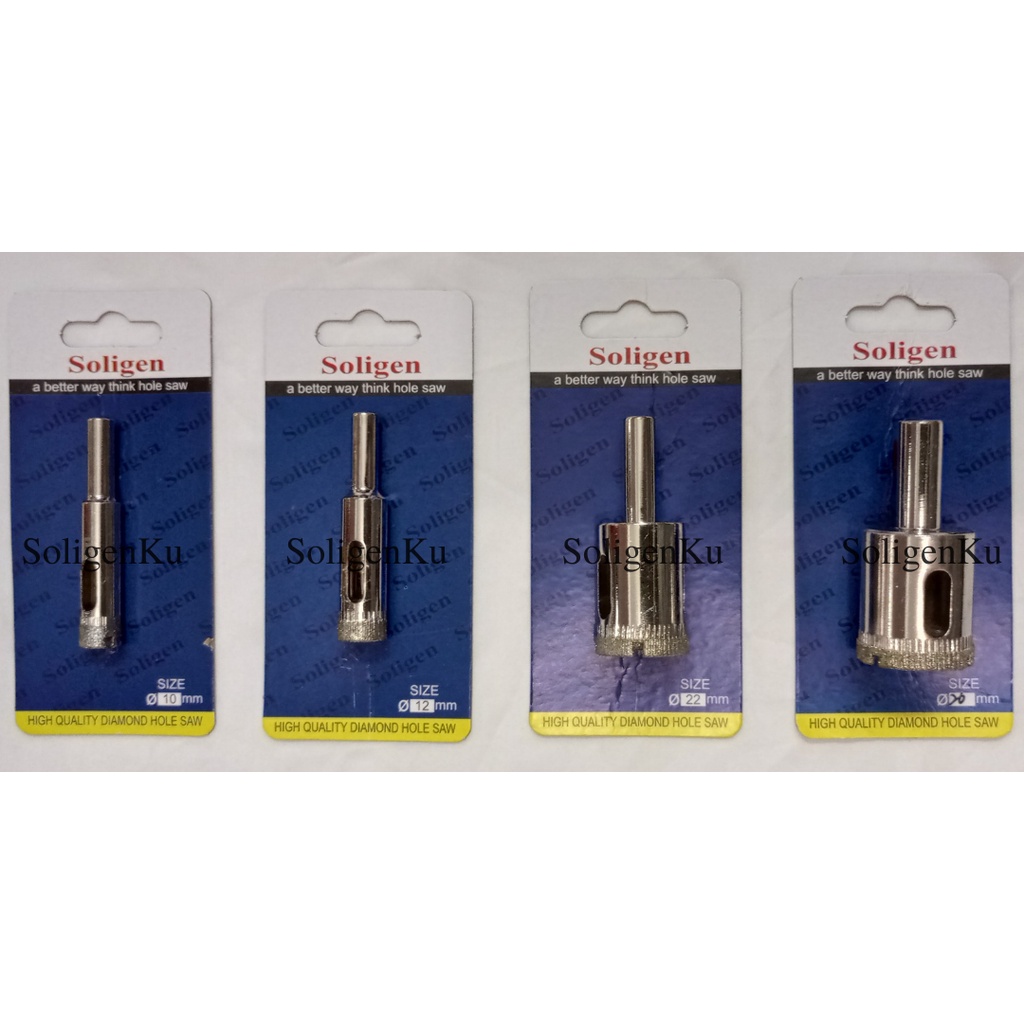 Jual Mata Bor Kaca Granit Keramik Diamond Hole Saw kaca Soligen 10 12 ...